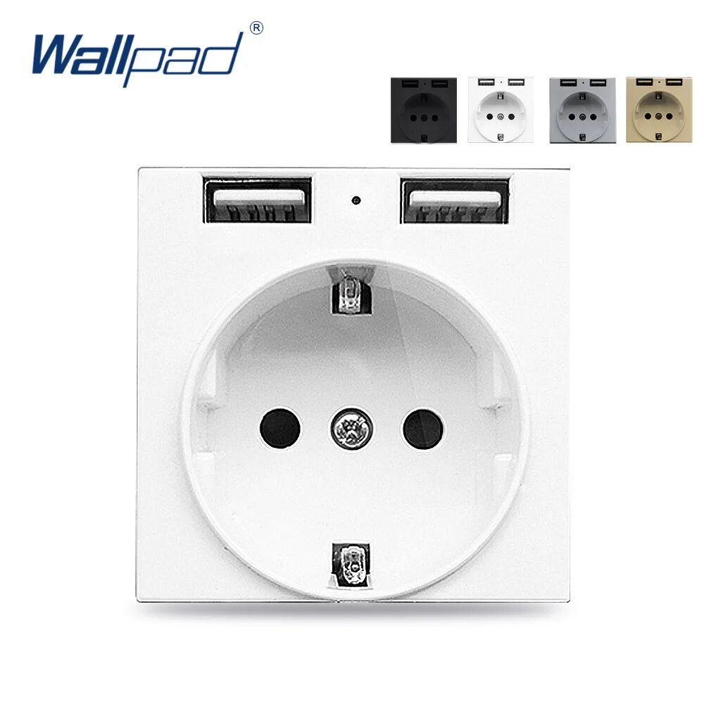 Wallpad настенная розетка 1/2/3 Gang с механическим выключателем EU Socket USB