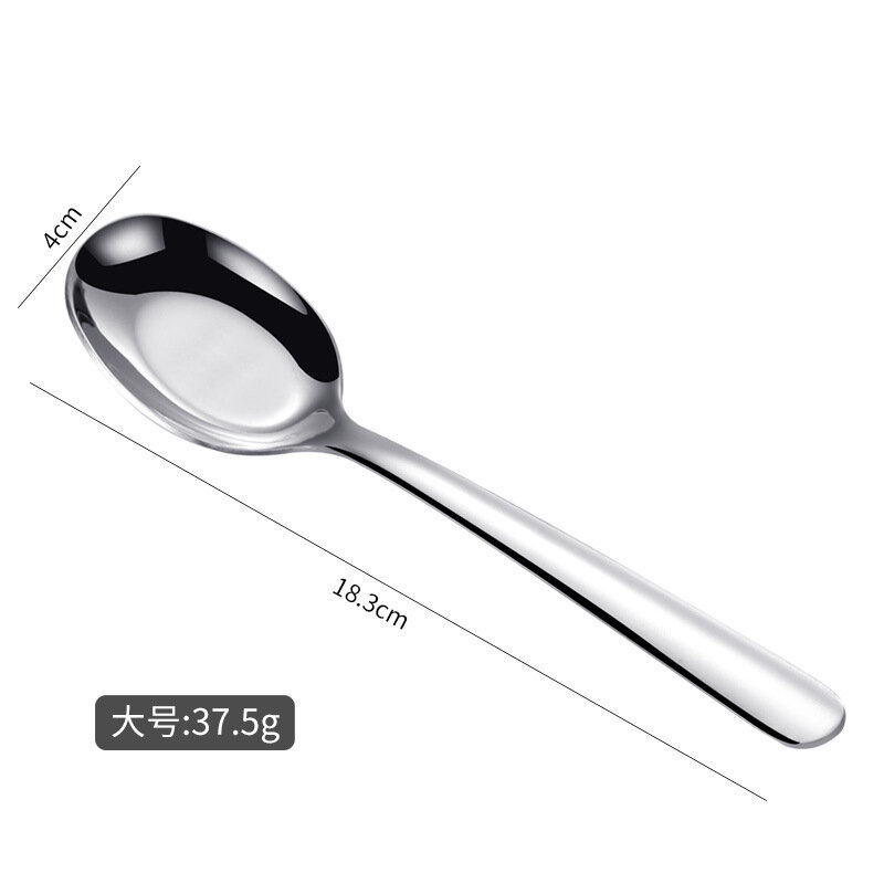 Ложка из нержавеющей стали 304 с длинной ручкой, в китайском стиле, с плоским дном, бытовая ложка, ложка для кормления