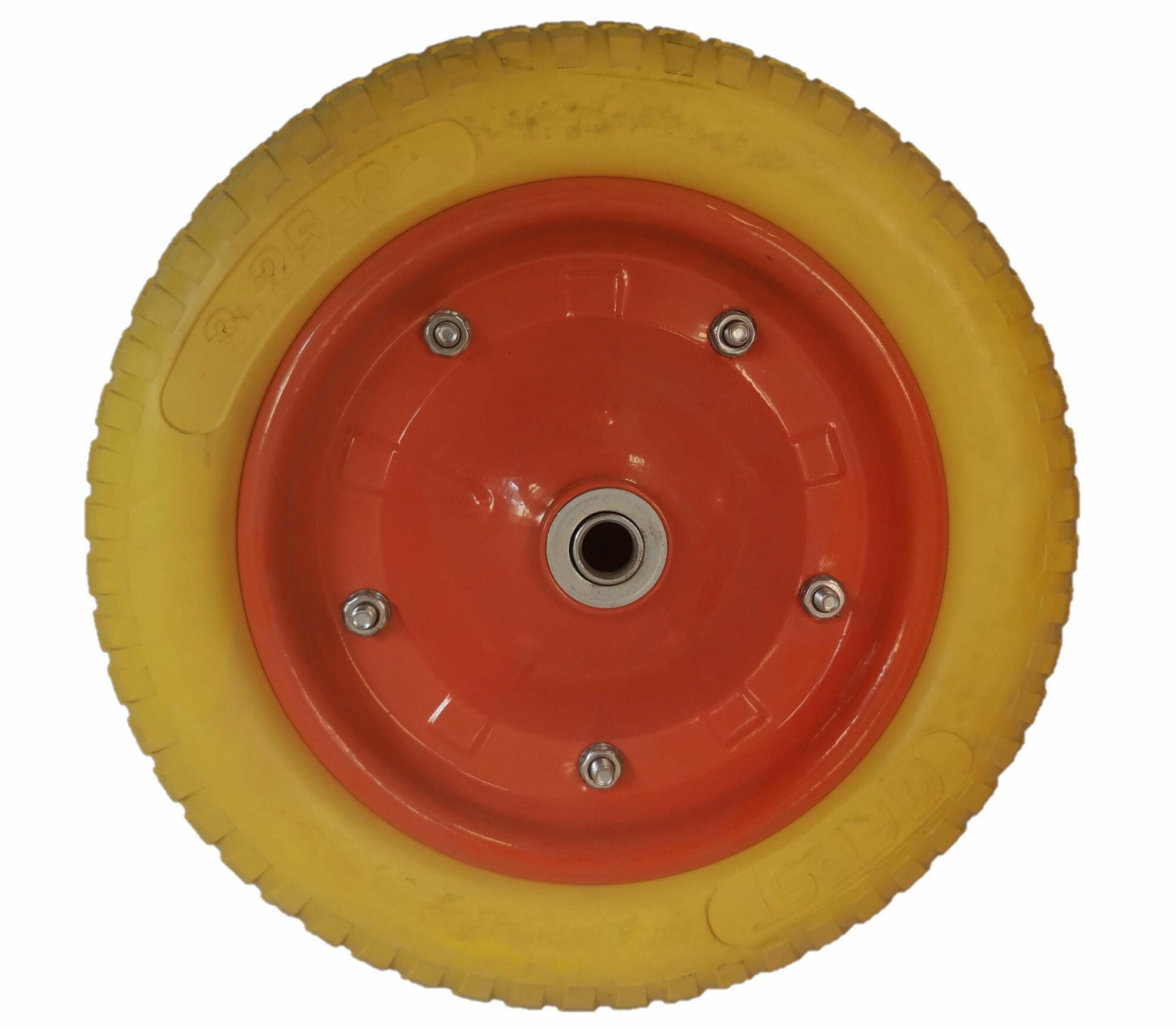 Колесо для садовой тележки 3.25-8 (втулка 16мм, литое, полиуретановое)