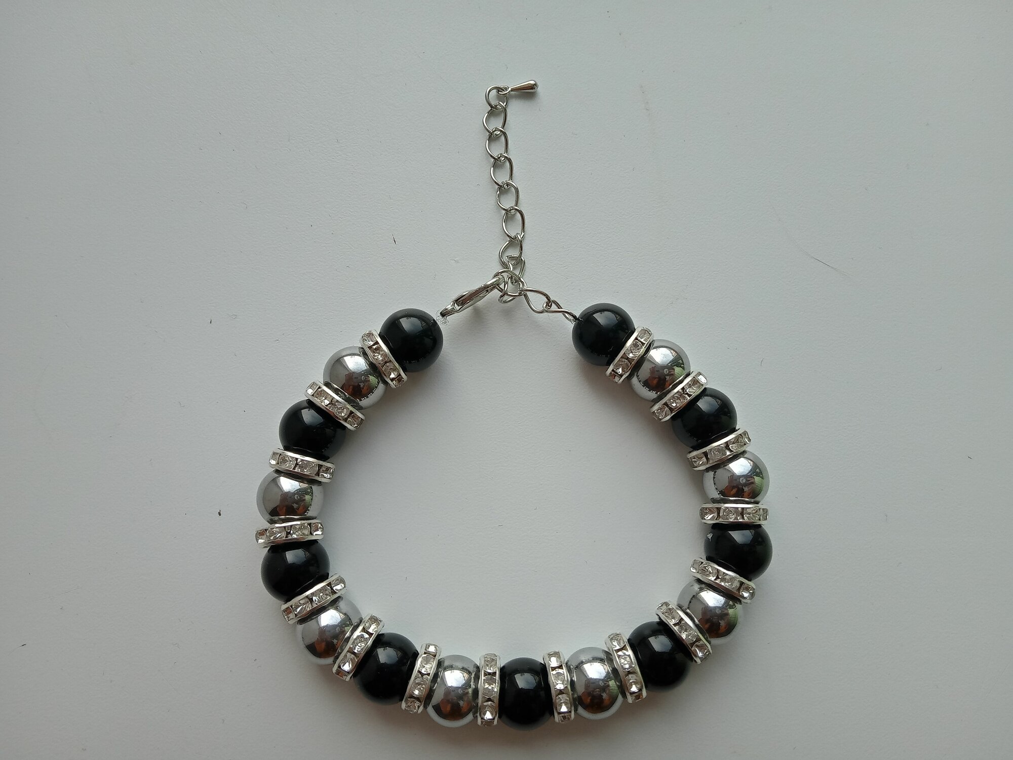 Браслет, гематит, стразы