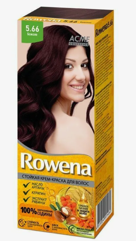 Стойкая крем-краска для волос Rowena, тон 5.66 божоле, 115 мл.