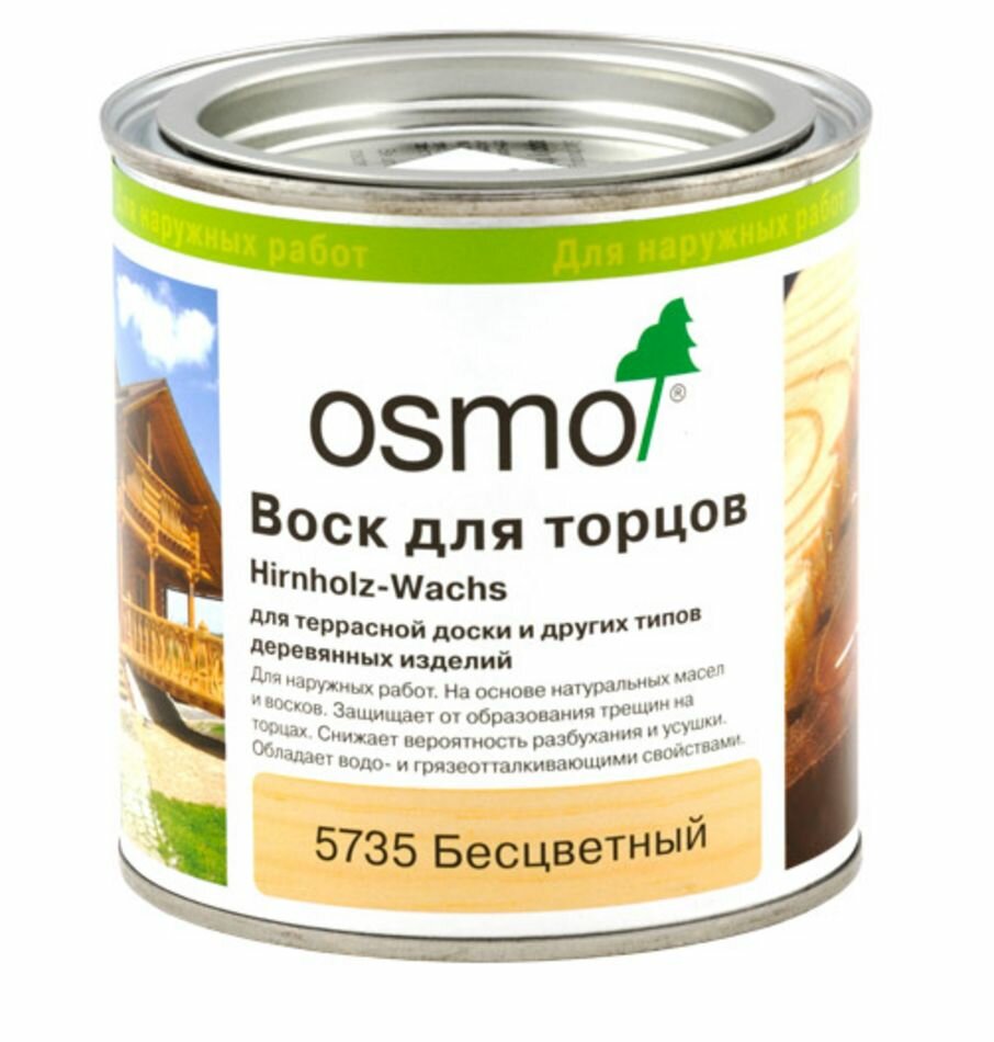 Масло-воск для торцов, Защита от трещин на торцах, Бесцветный, 0,375 л.