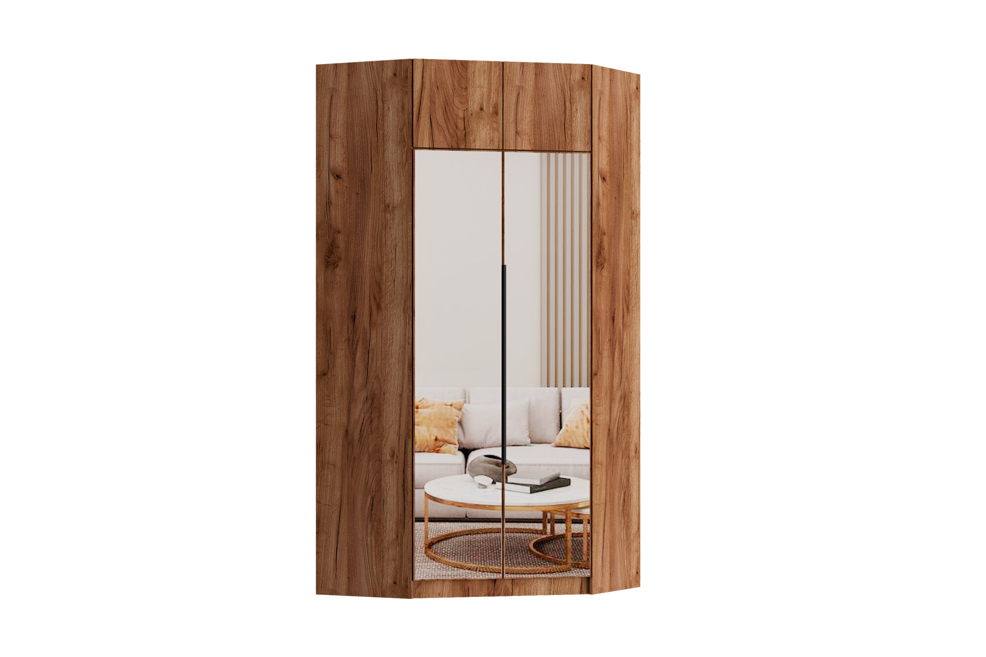 Шкаф-трапеция Гюнтер 2 1000/1000-520/520-2400 наполнение белье/платье цвет дуб крафт табачный