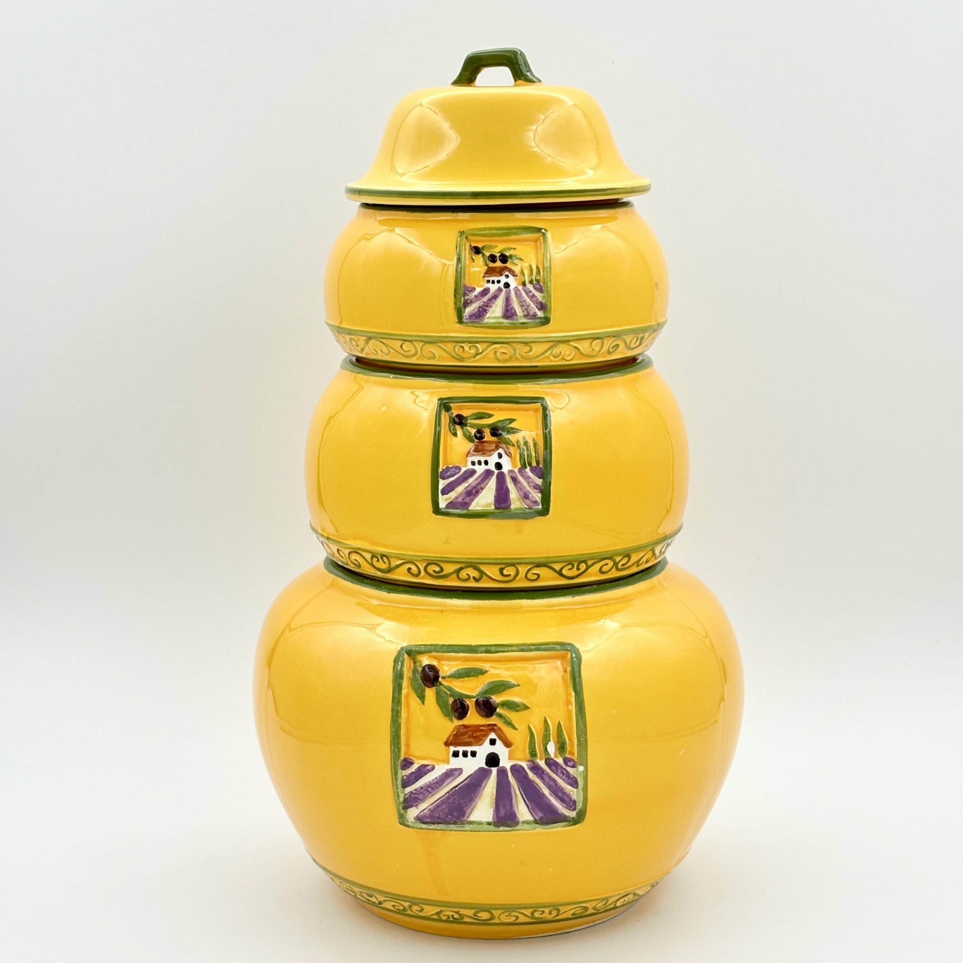 Набор банок яркого желтого цвета, для хранения продуктов, фаянс, Европа, 1990-2000 гг.