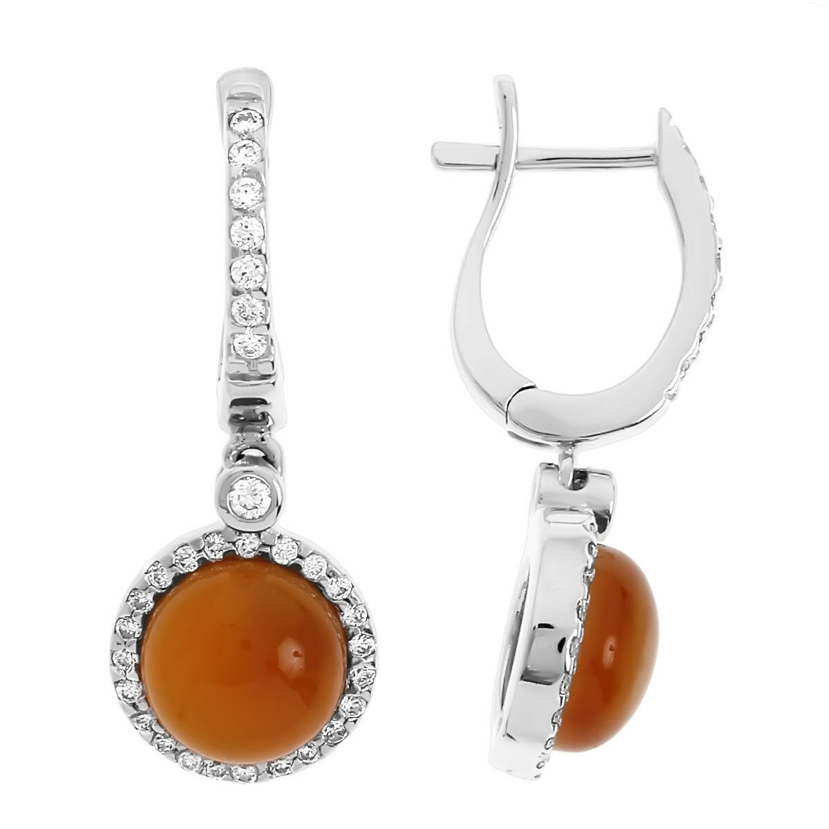 Серьги, серебро, 925 проба, родирование, фианит, оникс