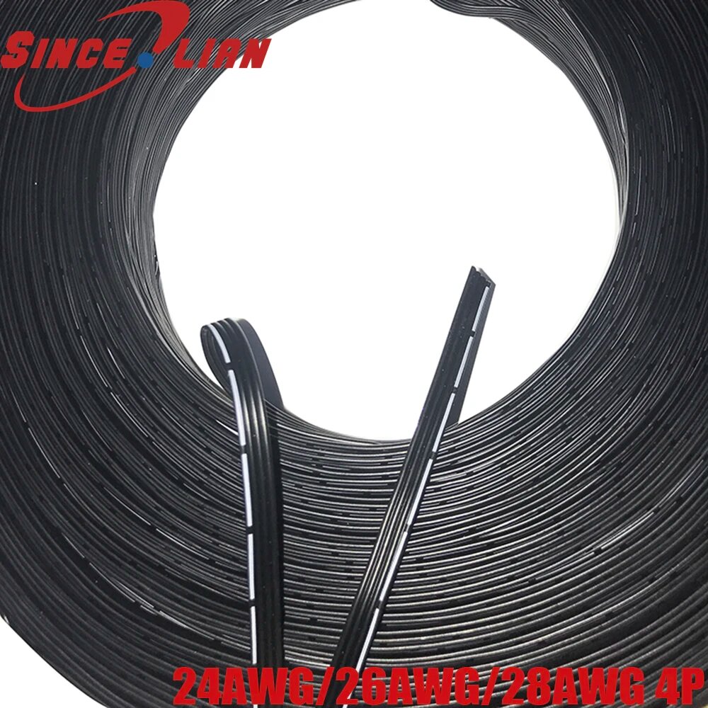 Силиконовый кабель Sincelian 24AWG/26AWG/28AWG 4Pin 26AWG 4Pin, 10 meters