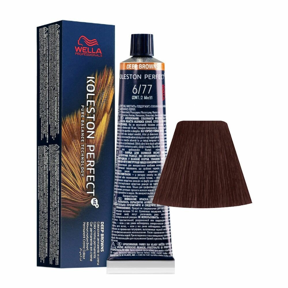 Wella Koleston Perfect МЕ+ 6/77 Кофе со сливками, 60 мл