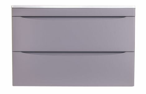 Тумба с раковиной Style Line Бергамо мини 80 (2 ящ.) подвесная, Люкс антискрейтч серый, PLUS