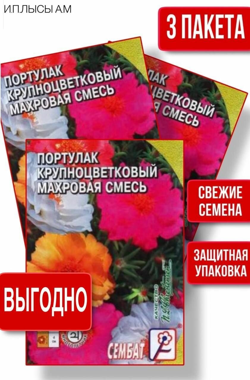 Семена Цветов Портулак Крупноцветковый махровый