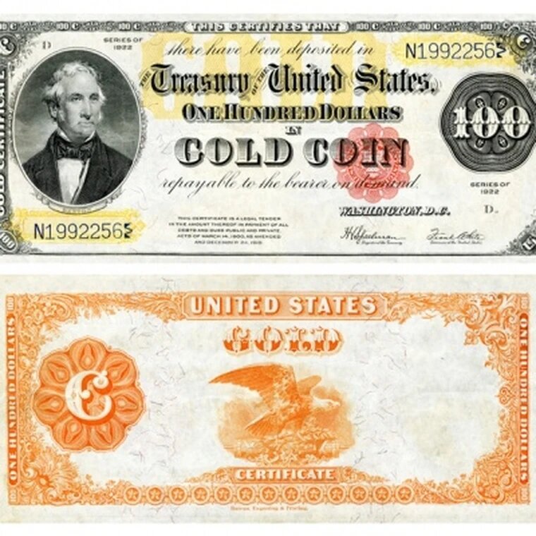 100 долларов 1922 США, сувенирная копия, банкноты и купюры редкие коллекционные