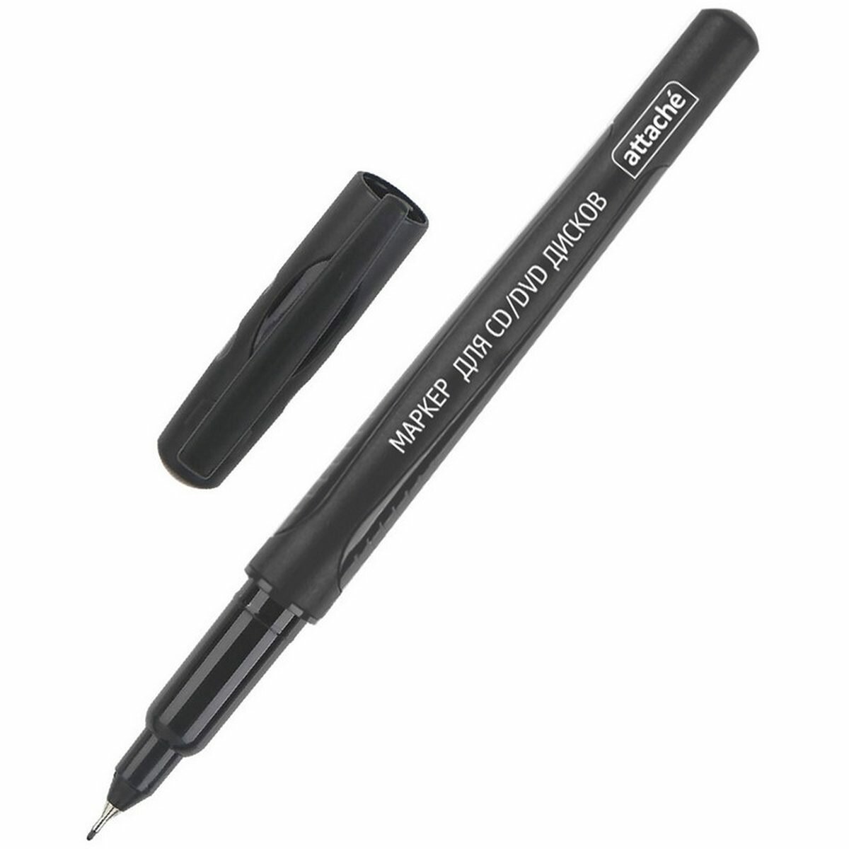 Маркер для CD/DVD Attache (0.5мм, черный), 12шт.