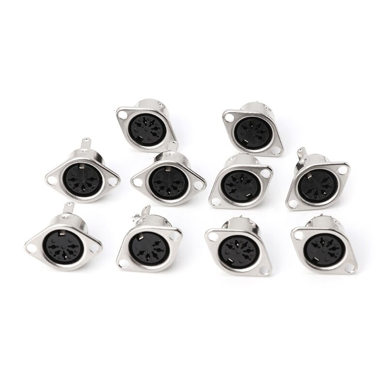 10 шт. 3/4/5/6/7/8PIN гнездовой разъем DIN-адаптера для монтажа на панели MIDI-кабельный