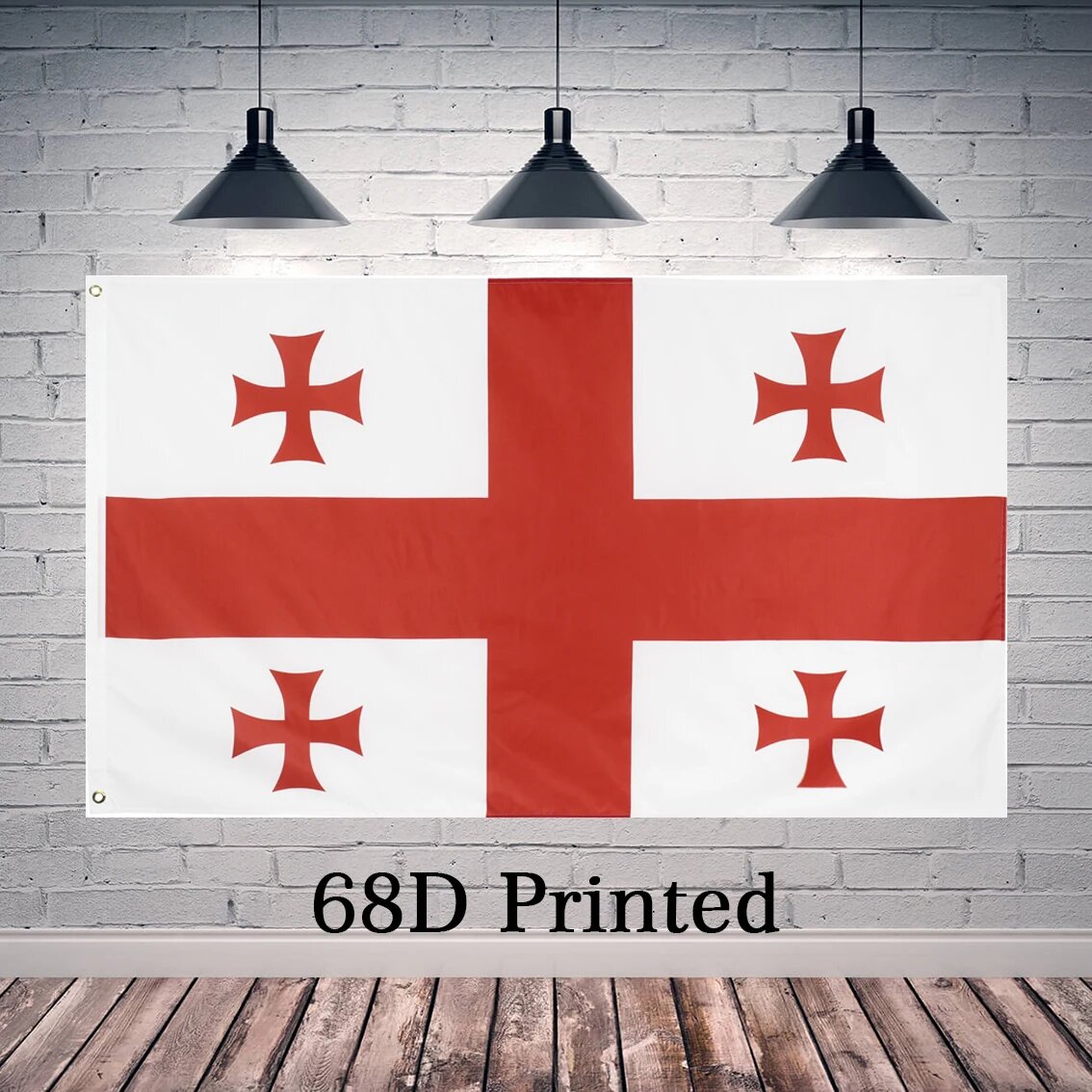 Флаг Грузии из полиэстера 90x150 см FLAGLAND 60 х 90 см