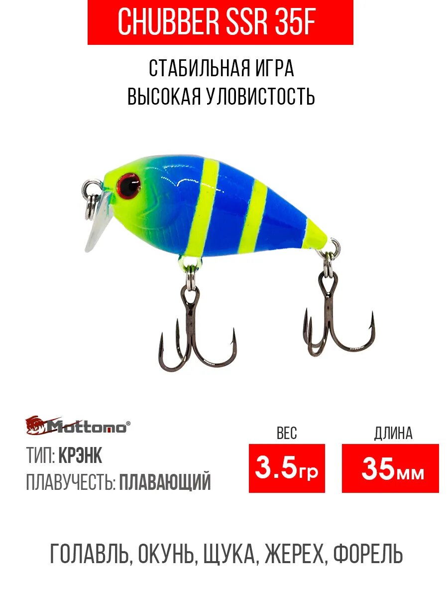 Воблер для рыбалки Chubber SSR 35F 3,5g приманка окуня, щуку, сома