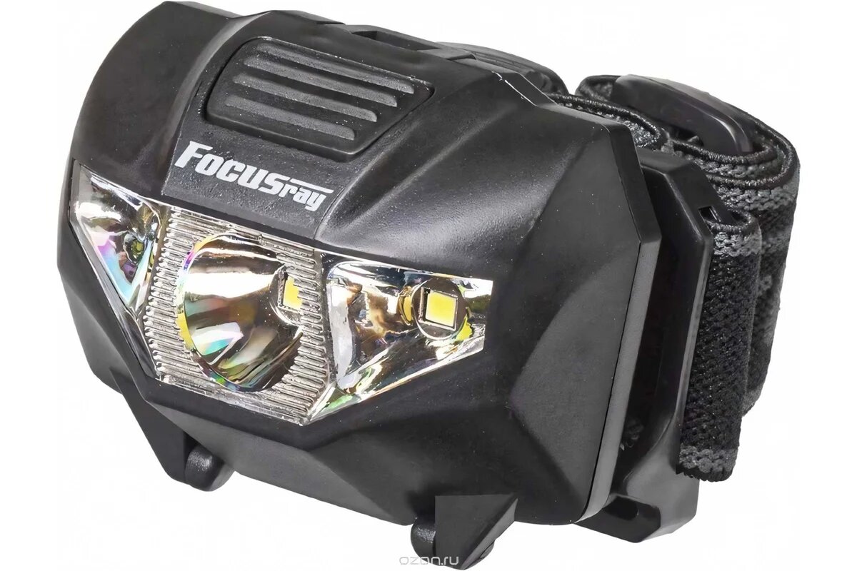 Focusray 1053 Налобный фонарь1W+2 белых светодиода, режимы 1/60/240, компактный
