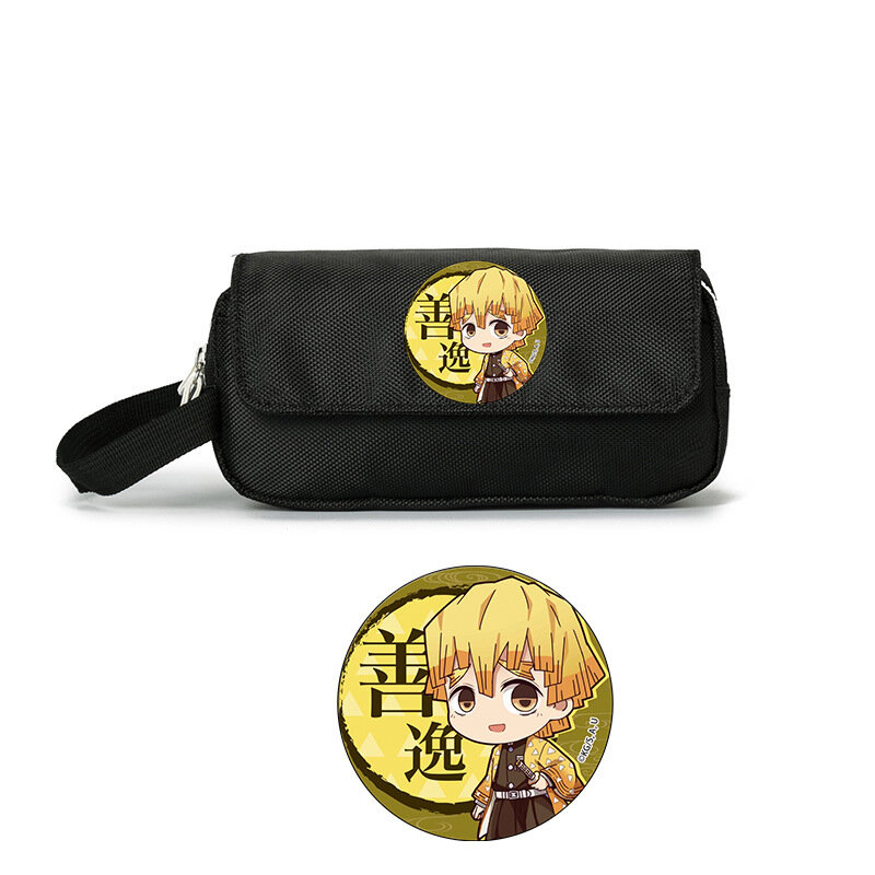 Пенал Ghost Slayer Blade, для карандашей, черный, круглый, 20,5x5,5x9,5 см