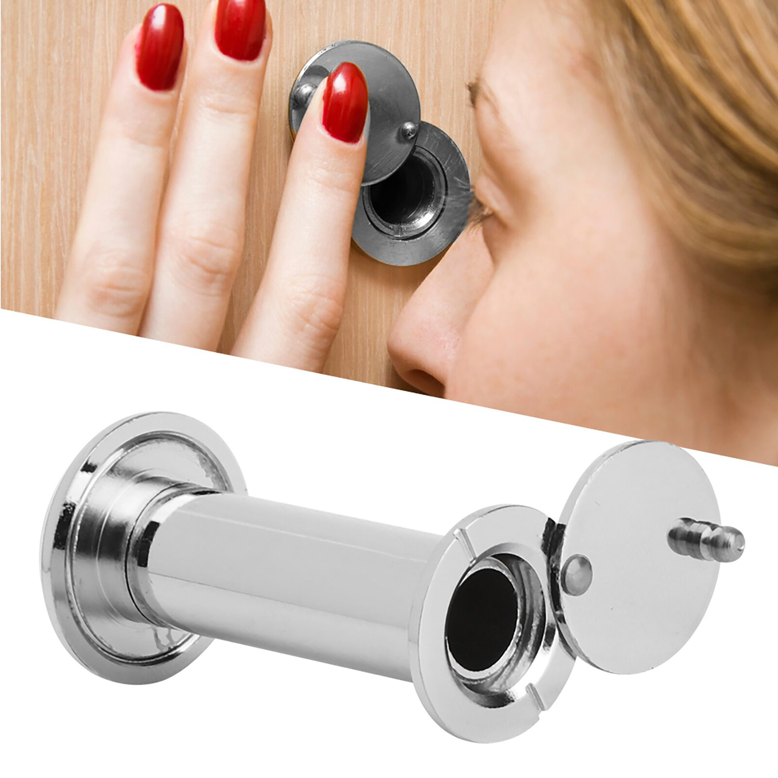 Противоугонный просмотрщик защитной двери с углом обзора 220 градусов и задней крышкой для домашнего использования (яркий цвет)