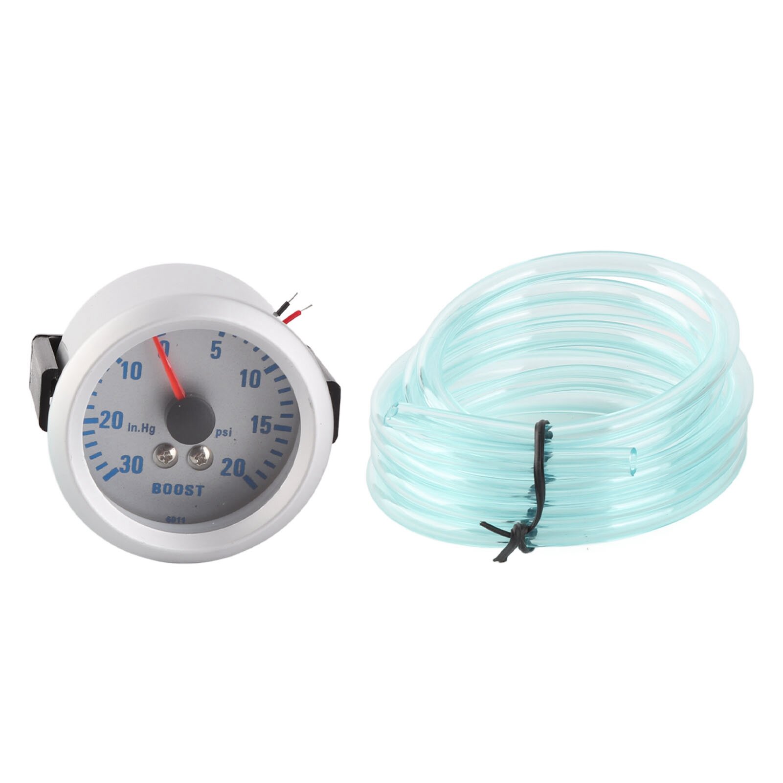 Универсальный манометр-указатель давления наддува 0–20 PSI с синим светодиодным циферблатом для автомобилей и двигателей.