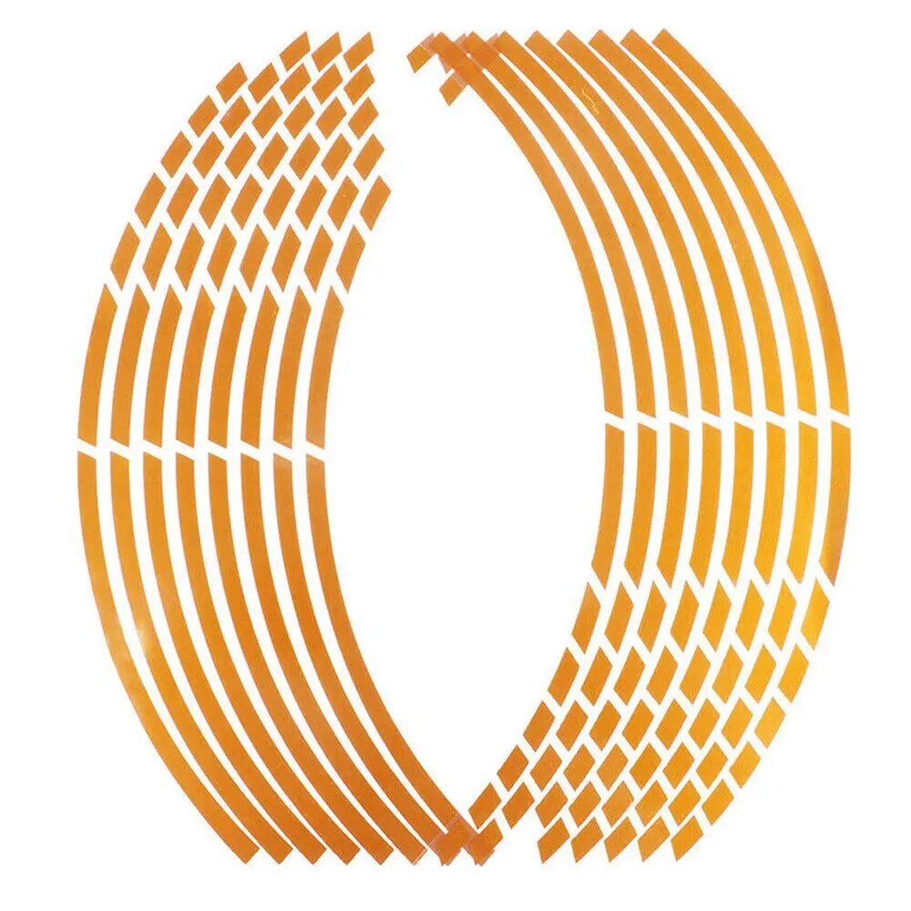 16 полосок, 14 дюймов, наклейки на колесные шины двигателя, подходит для колесных дисков 17-18 дюймов, Украшение колеса, светоотражающая лента для украшения краев yellow