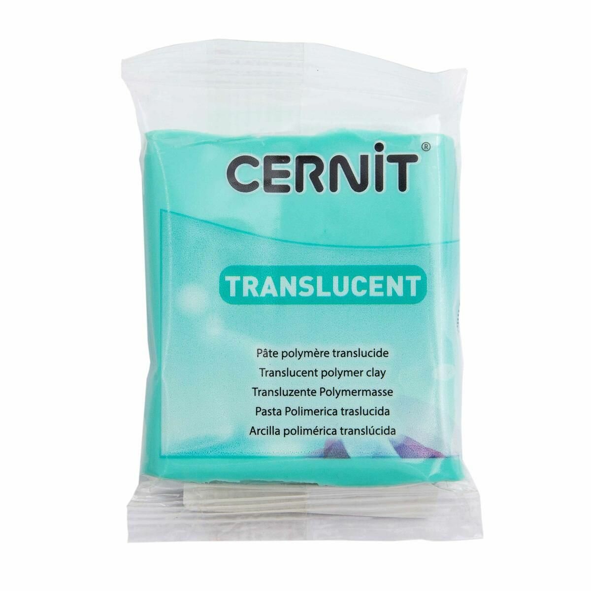 Пластика Cernit "Translucent", полимерная, запекаемая, прозрачная, цвет 620, Изумруд, 56 г, CE0920056