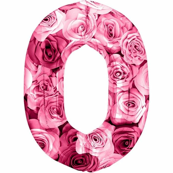 Воздушный шар Falali "Цифра 0", Симфония роз, фуше, фольгированный, 34 дюйма (131360)
