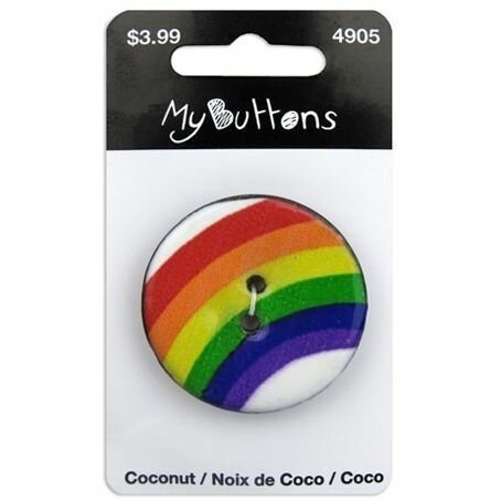 Пуговица BLUMENTHAL LANSING "My Buttons", Coconut, Rainbow Arch, микс цветов
