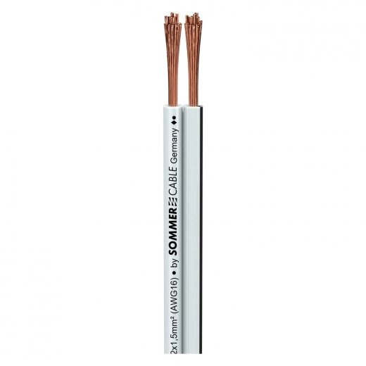 Кабель акустический на катушке Sommer Cable 420-0150-WS SC-Nyfaz White 100.0m, катушка