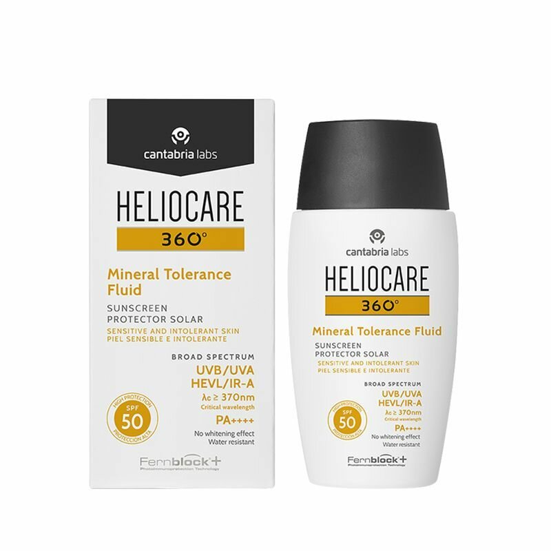 Солнцезащитный минеральный флюид с SPF50 для чувствительной кожи CANTABRIA LABS HELIOCARE 360 Mineral Tolerance Fluid Sunscreen SPF50