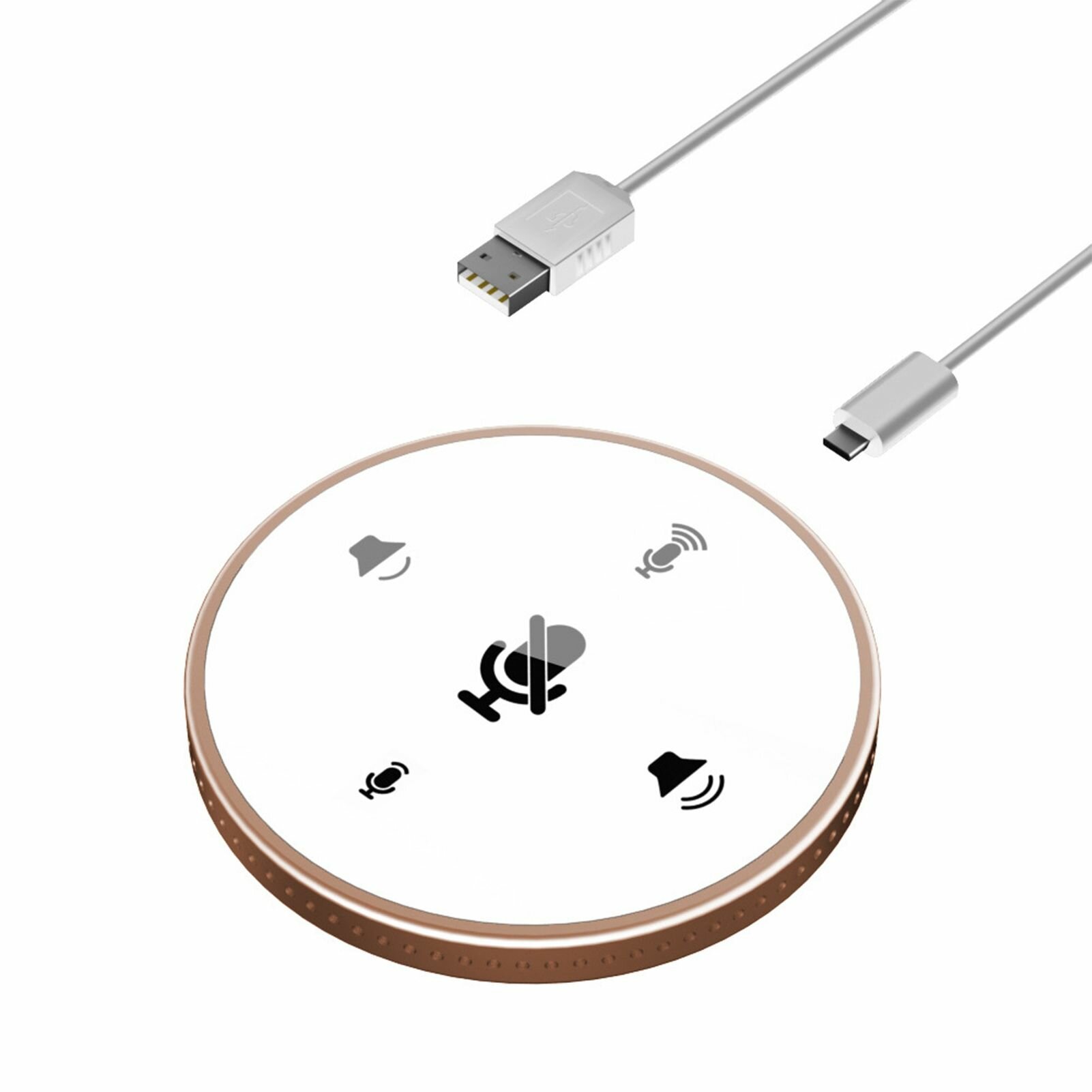 USB-микрофон для конференц-связи с настольным микрофоном с всенаправленным конденсаторным микрофоном на 360 , регулировкой громкости Plug and Play