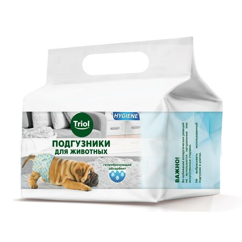 Подгузники для собак S, вес собаки 4-7кг (уп.12шт.), серия HYGIENE, Triol