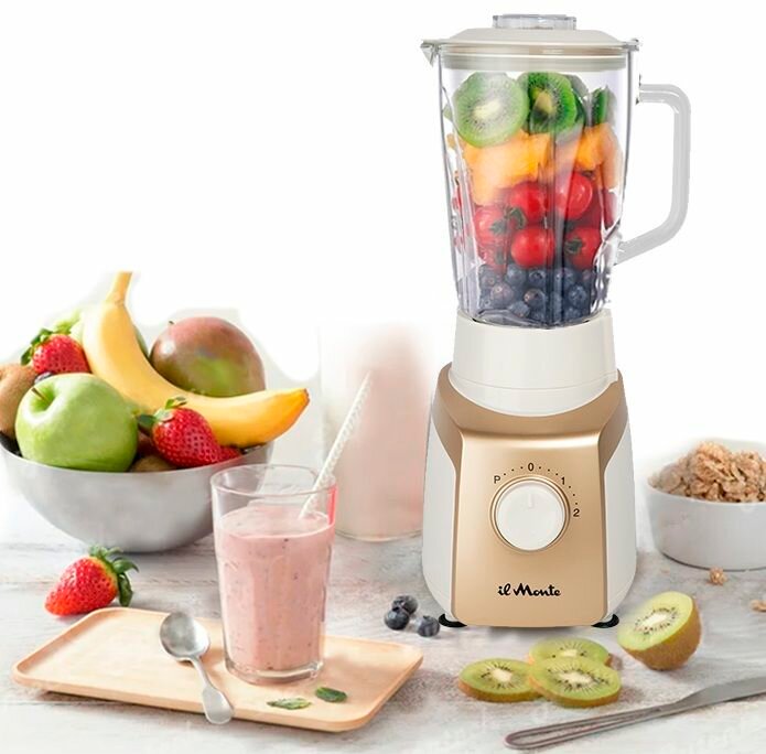 Стационарный блендер, Стеклянная Чаша, Колка льда, il Monte SB-2002 IVORY Бежевый