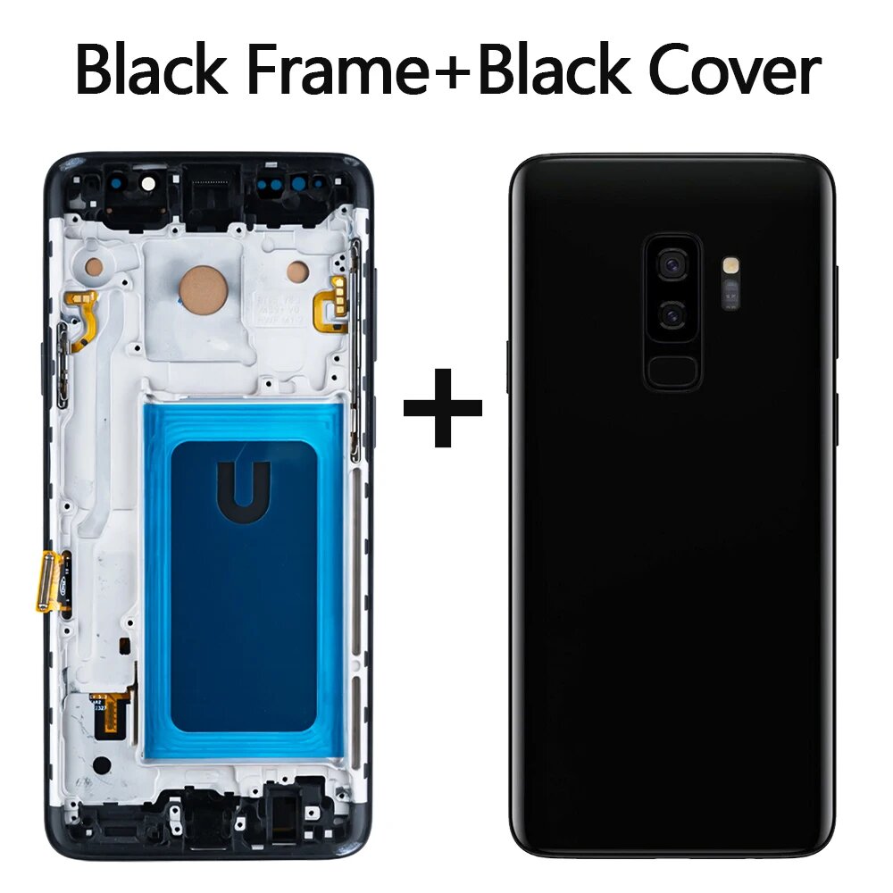 Качество TFT с рамкой для Samsung S9 Plus S9 + G965F ЖК-дисплей Цифровой сенсорный экран для Samsung S9 + G975 Замена экрана Black Frame Cover