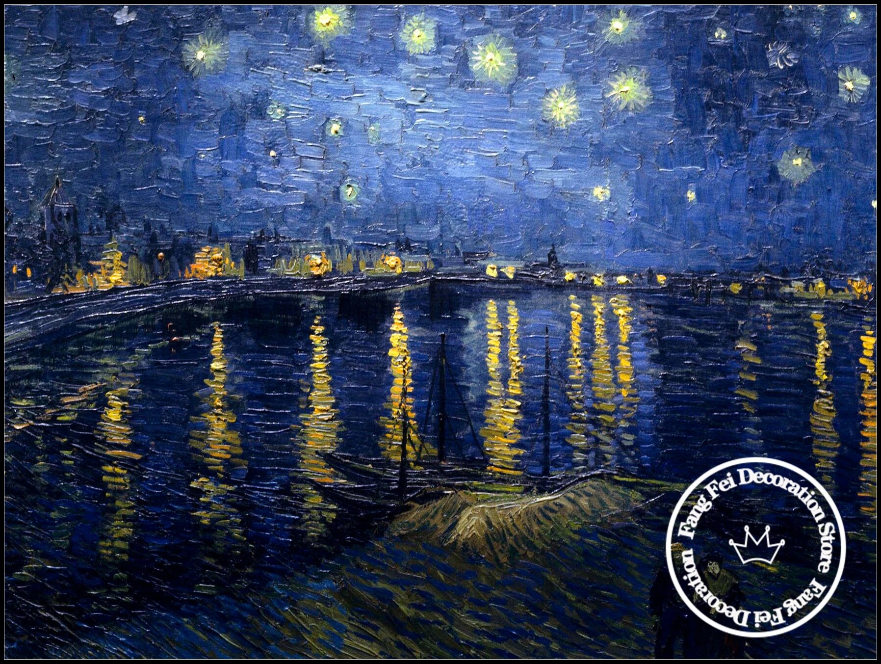 Алмазная мозаика на подрамнике "Работы Ван Гога" круглые бриллианты 40х50см