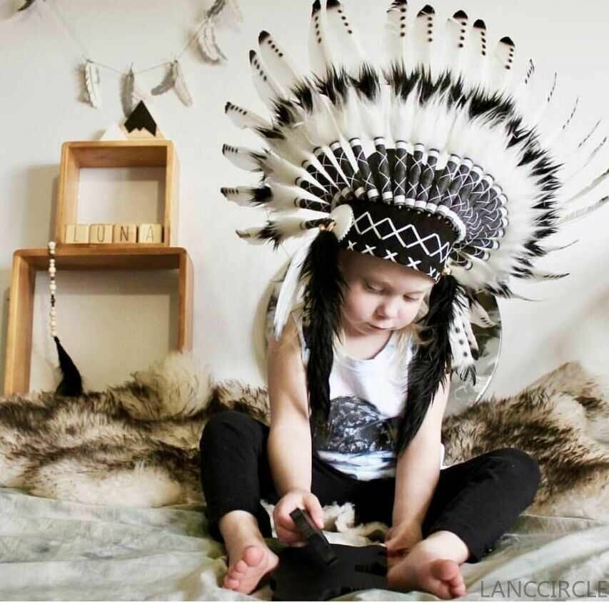 Головной убор индейца "Дух охотника" на Хэллоуин, вечеринку, маскарад, косплейLANCCIRCLE