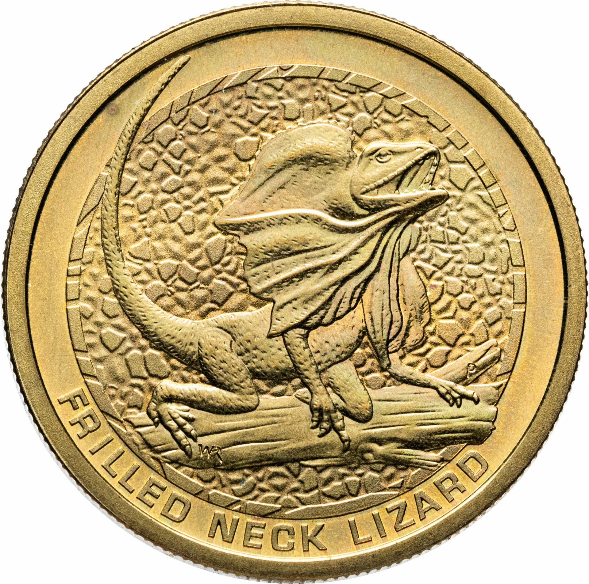 Австралия 1 доллар 2008 "Коренные австралийские животные - Плащеносная ящерица", Алюминиевая бронза, в сохранности UNC