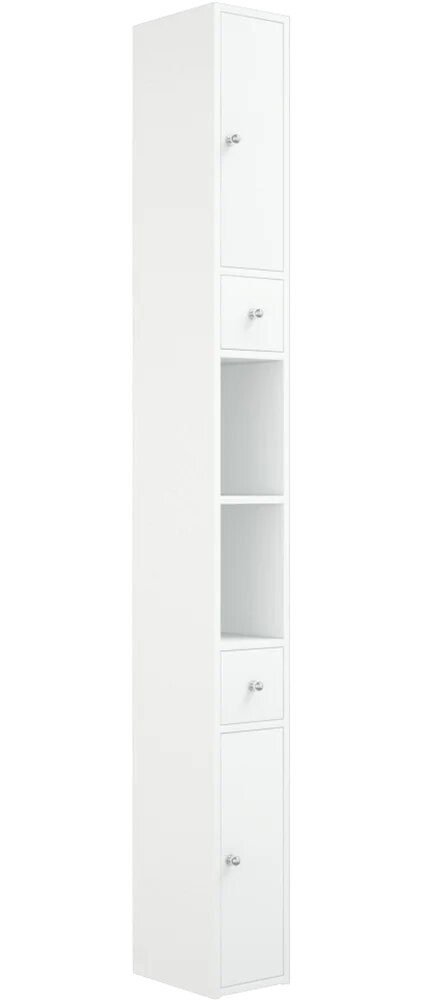 Шкаф-пенал для ванной Corozo Энри напольный, 20 см, белый