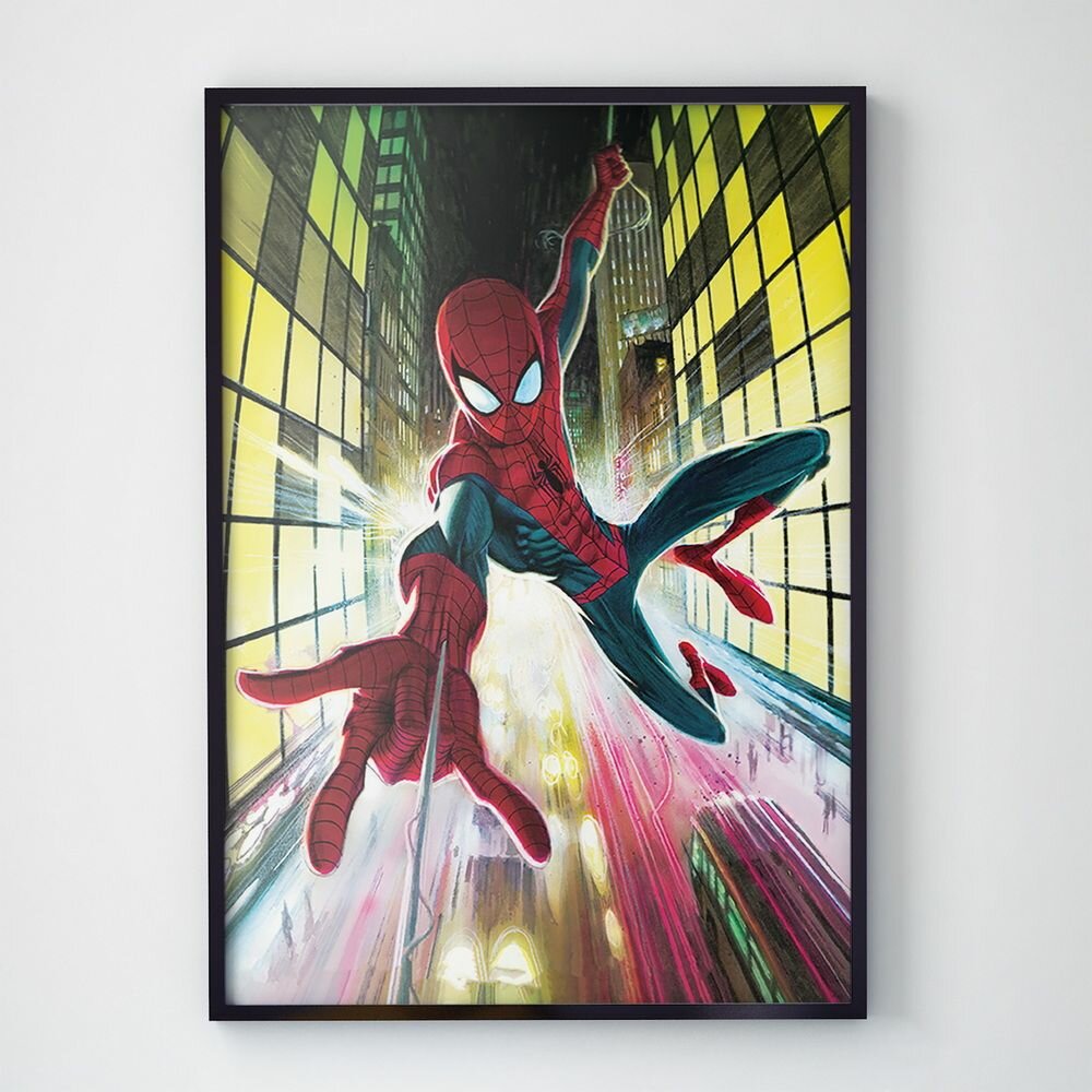 Плакат, постер Человек-Паук, Spider-Man на холсте, размер 60х84см
