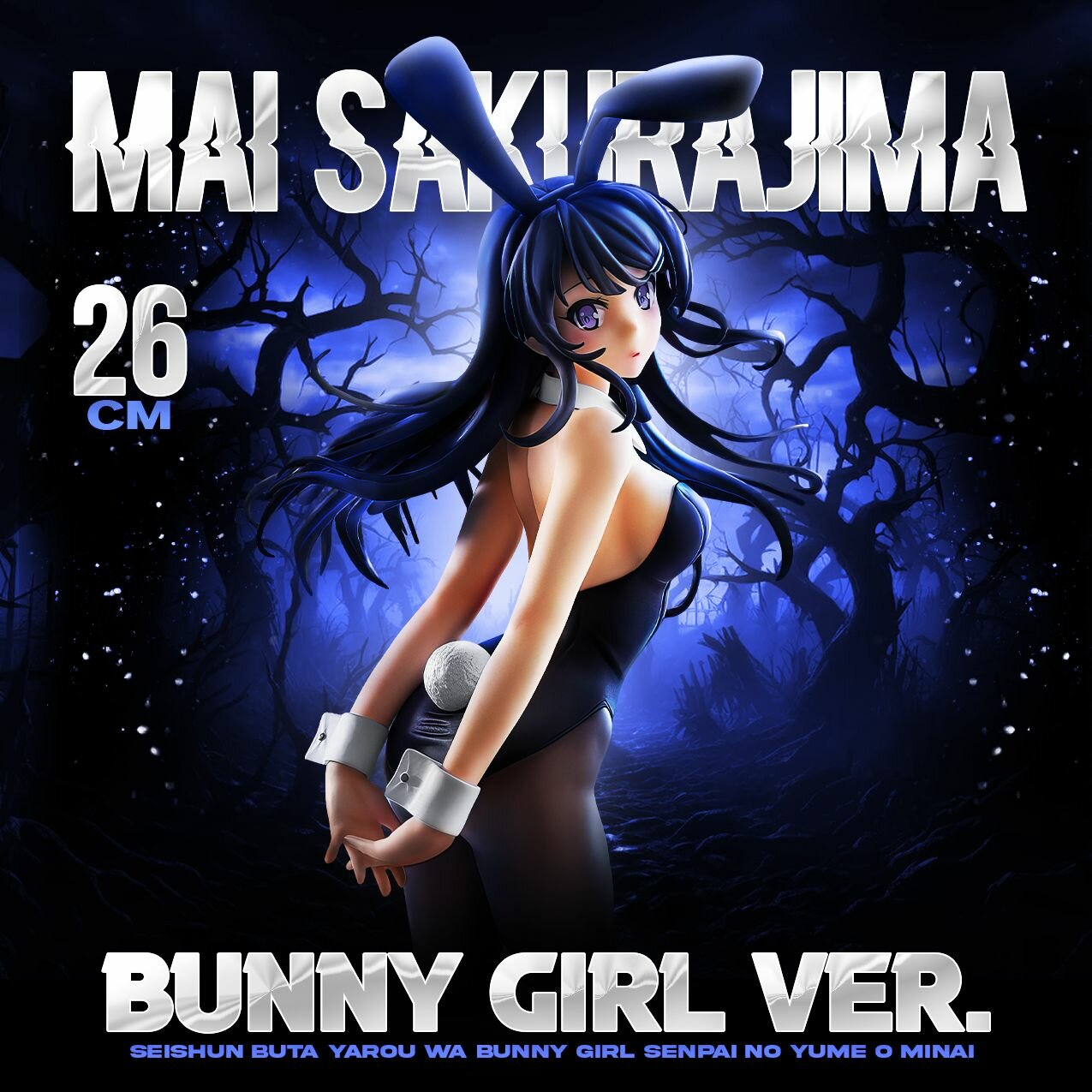 Аниме фигурка Sakurajima Mai Bunny Girl Ver. Полотно для рук с обратной стороны (высотой около 25 см)