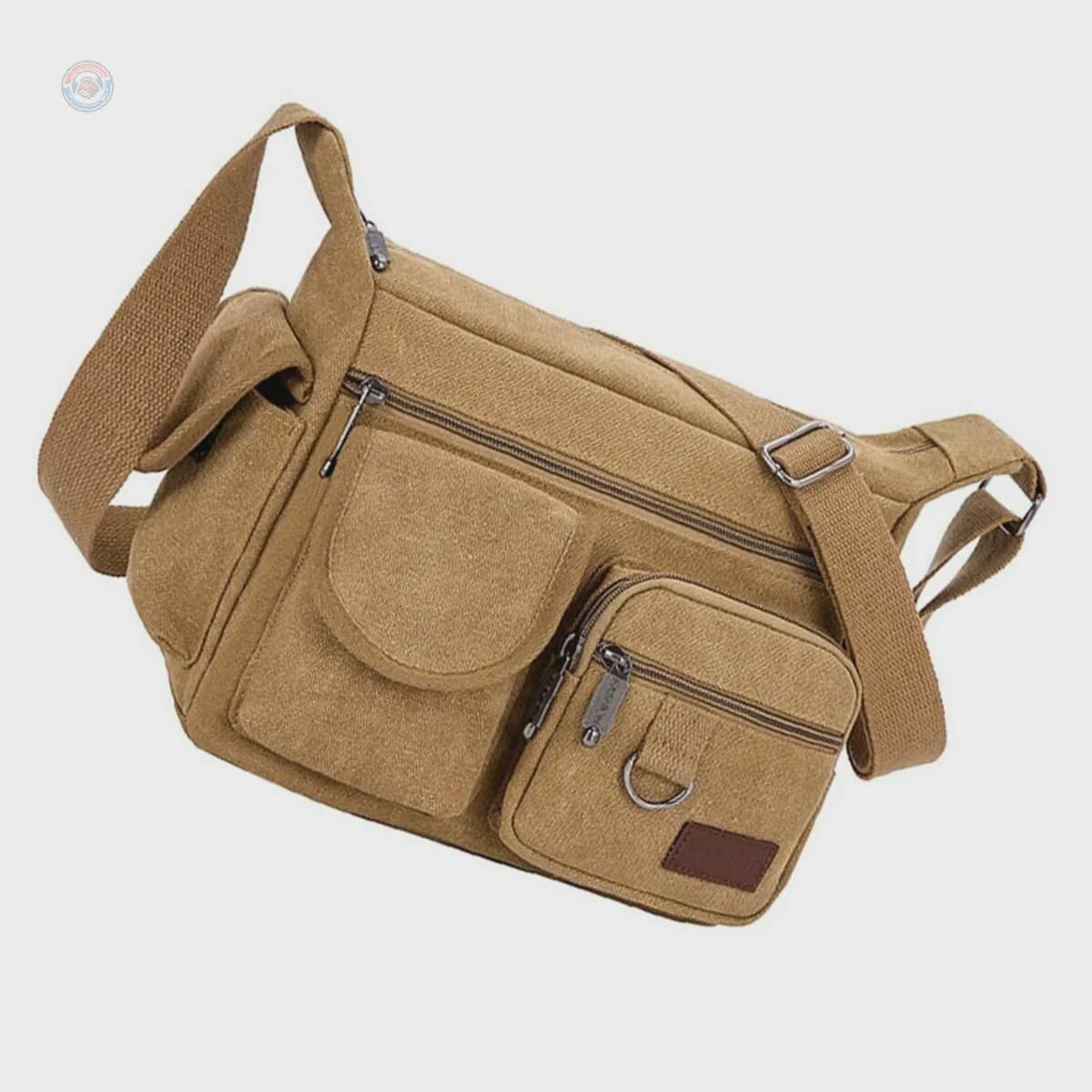 Сумка для инструментов большая холщовая с множеством отделений, переносная органайзер-чемодан для мастера, сантехника, электрика, плотника, удобная рабочая сумка с ручкой и ремнём, износостойкая и компактная, хаки