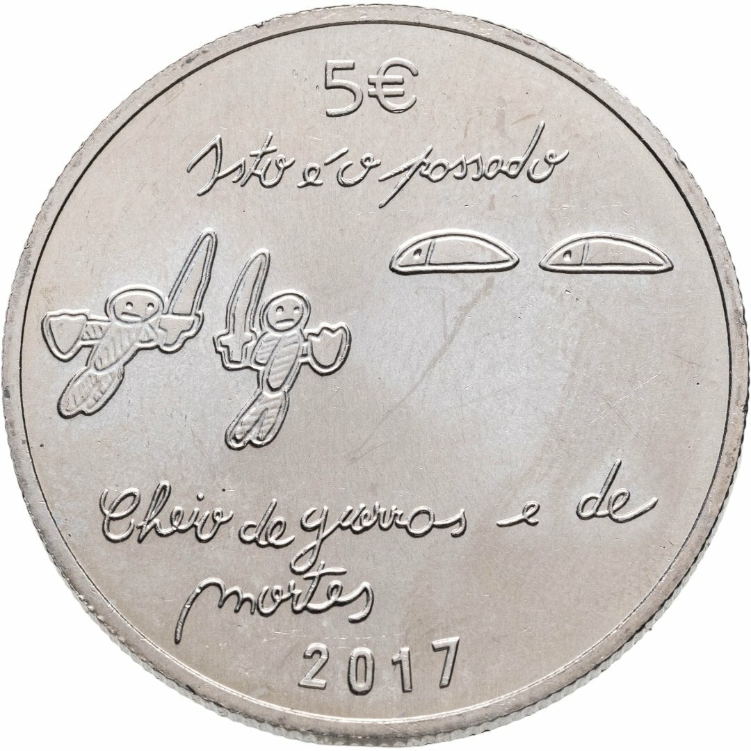 Португалия 5 евро euro 2017 Конкурс "Нарисуй монету" Будущее, Мельхиор медь-никель, в сохранности UNC
