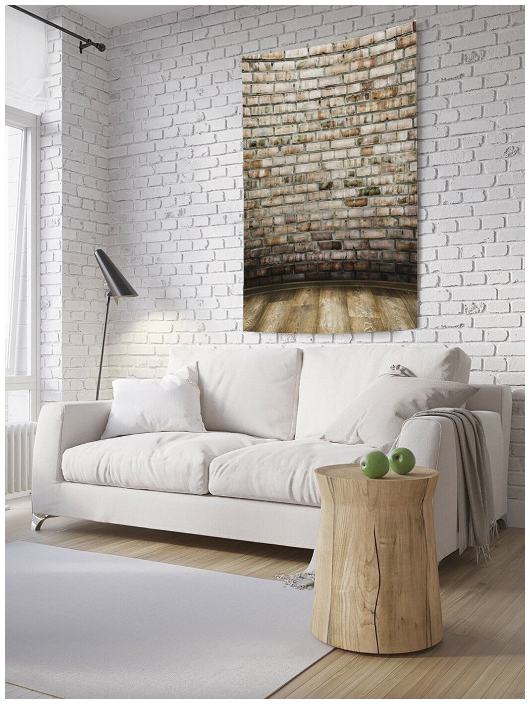 Фотопанно на стену вертикальный из ткани постер 100х150 "Круглая стена", JoyArty