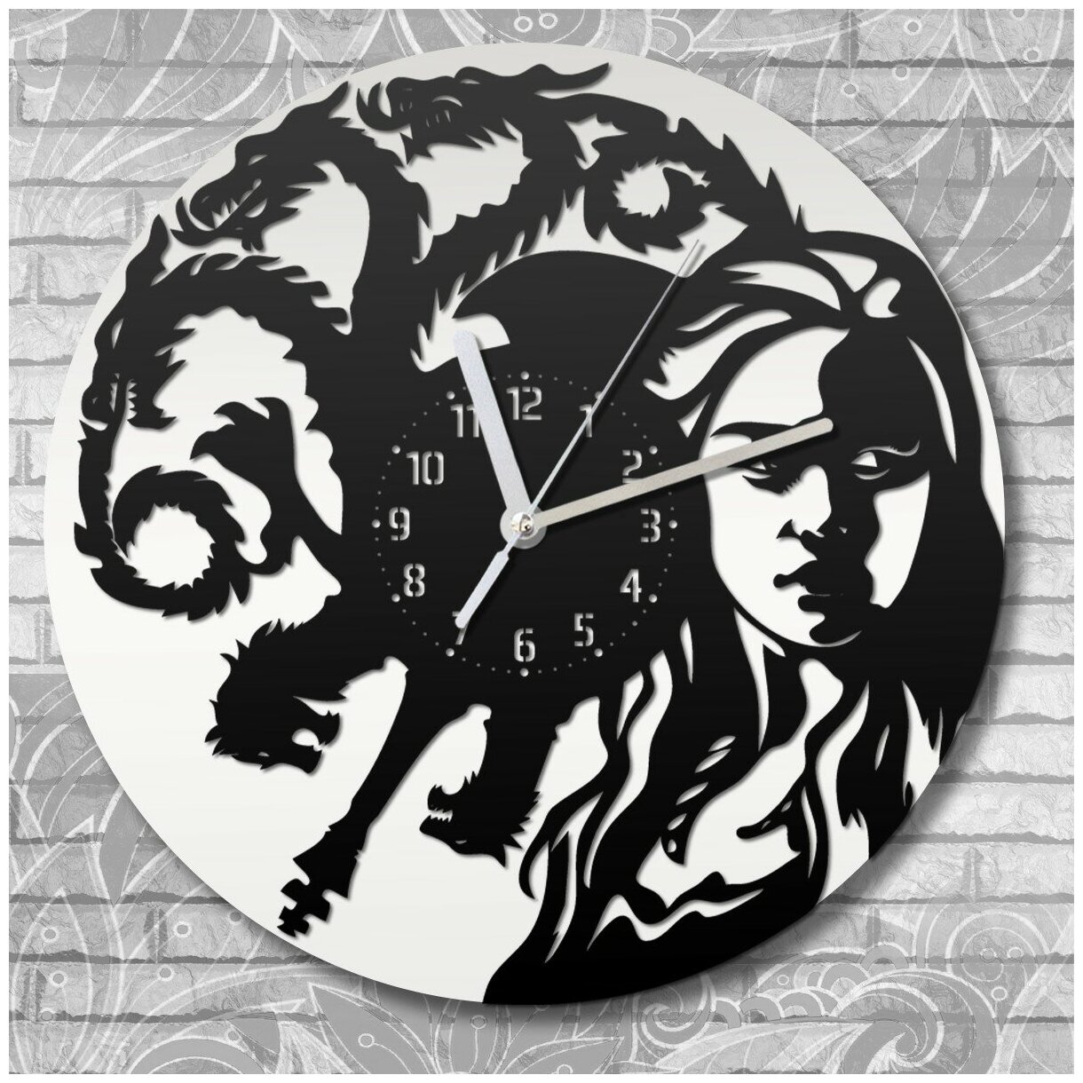 Настенные часы деревянные бесшумные сериалы игра престолов дэйнерис - 499