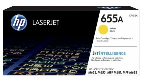 Тонер Картридж HP 655A CF452A желтый (10500стр.) для HP M652/653/M681/682