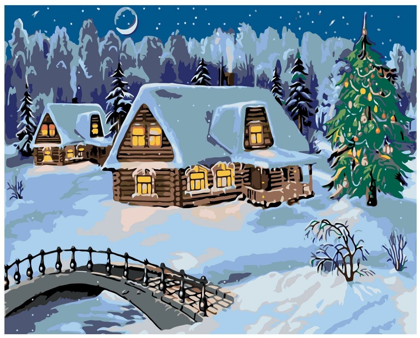 Ночь перед рождеством Раскраска по номерам на холсте Живопись по номерам