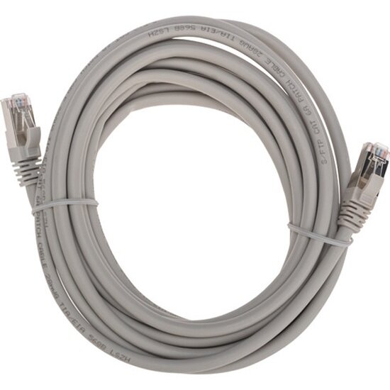 Патч-корд S/FTP Rexant cat 6A (10G), медь, LSZH (негорючий), 5 м, RJ45-RJ45, 28AWG, серый