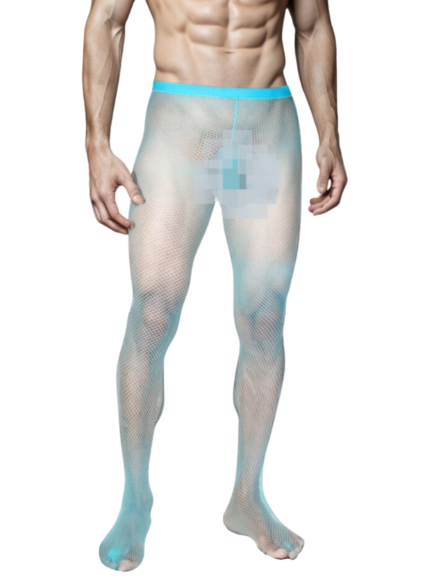 Мужские легинсы сетчатые бирюзовые с вырезами сзади LaBlinque LB15378 L/XL (48-50)