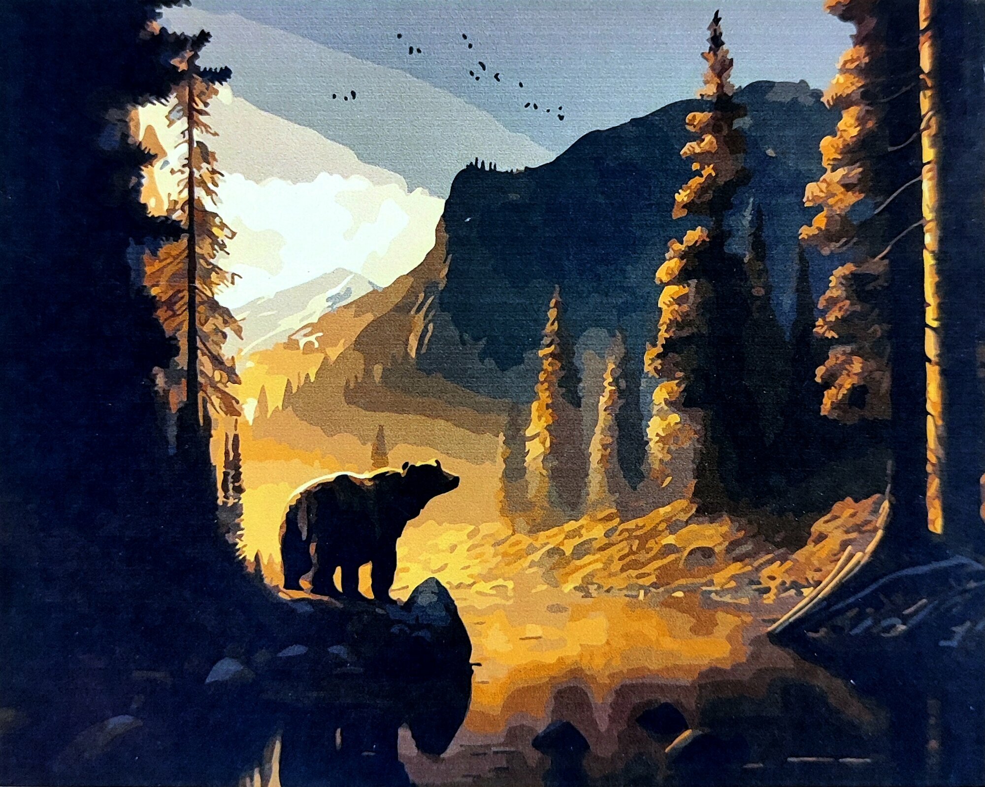 Картина "Зимний горный пейзаж" Paintboy, 40x50см, холст, подрамник, акриловые краски