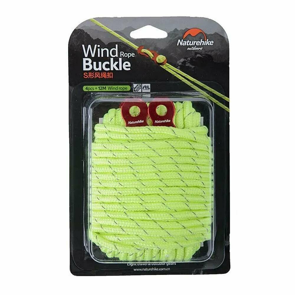 Набор S-образных пряжек для оттяжки Naturehike 4шт со светоотражающим шнуром NH15A004-A (Red)
