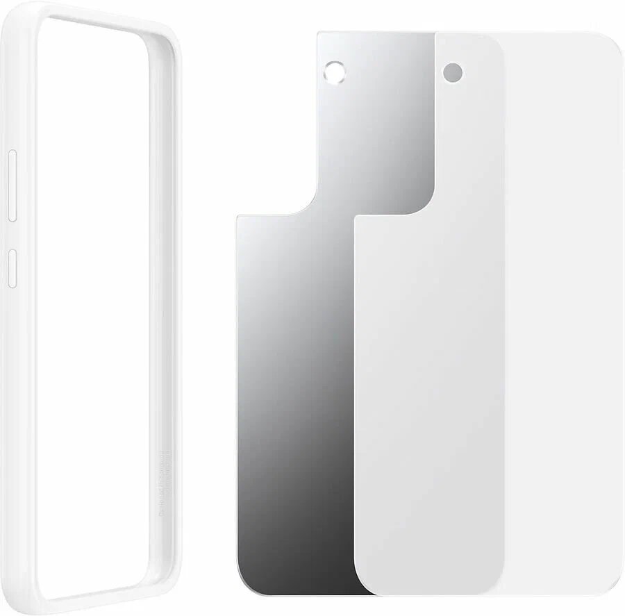 Чехол Samsung (клип-кейс) для Galaxy S22+ Frame Cover белый/прозрачный (EF-MS906CWEGRU)