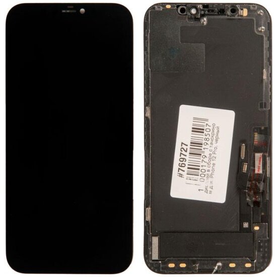 Дисплей Rocknparts в сборе с тачскрином для iPhone 12, iPhone 12 Pro Incell, черный 769727